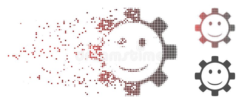 Dissipated Pixel Halftone Gear Smile Smiley Icon Stock Vector ... Dissipated Pixel Halftone Gear Smile Smiley Icon Stock Vector ...