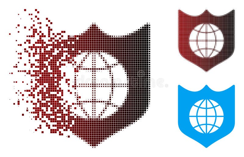 Dissipated Pixel Halftone Global Shield Icon Stock Vector ... Dissipated Pixel Halftone Global Shield Icon Stock Vector ...