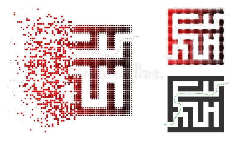 Pixel art labyrinth stock vector. Illustration of concept - 98315324
