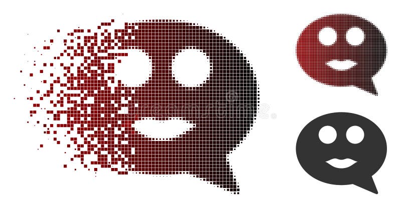 Dissipated Pixel Halftone Lady Smiley Message Icon Stock Vector ... Dissipated Pixel Halftone Lady Smiley Message Icon Stock Vector ...
