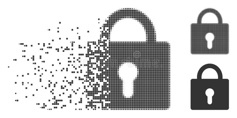 Dissipated Pixel Halftone Lock Icon Stock Vector - Illustration of ...
