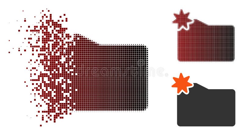 Dissipated Pixel Halftone New Folder Icon Stock Vector - Illustration ...