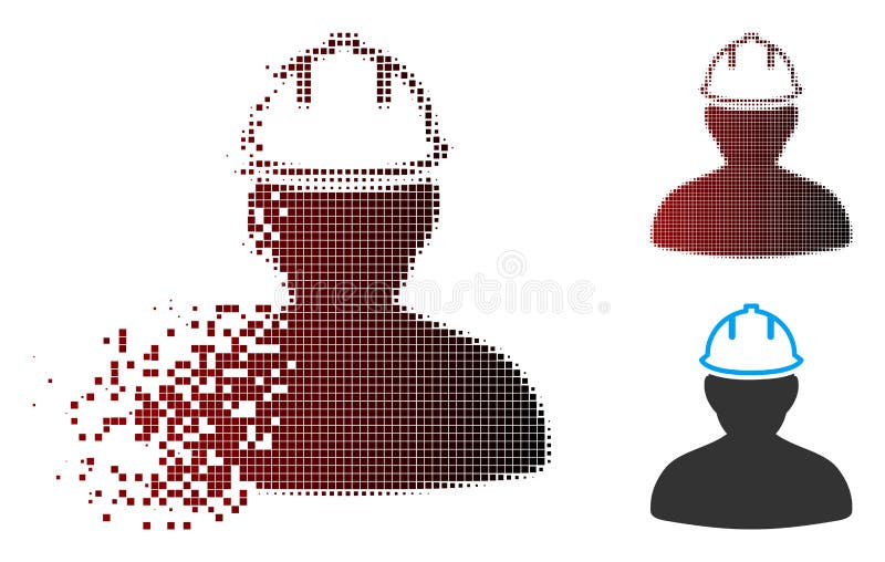 Dissipated Pixel Halftone Person in Hardhat Icon Stock Vector ... Dissipated Pixel Halftone Person in Hardhat Icon Stock Vector ...