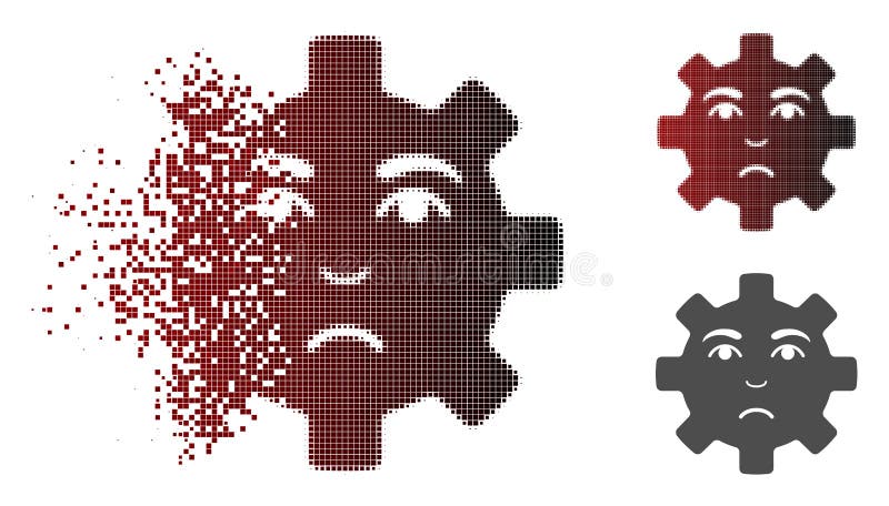 Dissipated Pixel Halftone Sad Service Gear Smiley Icon Stock Vector ... Dissipated Pixel Halftone Sad Service Gear Smiley Icon Stock Vector ...