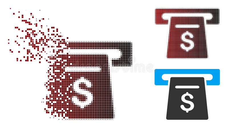 Dissipated Pixel Halftone Ticket Terminal Icon Stock Vector ...
