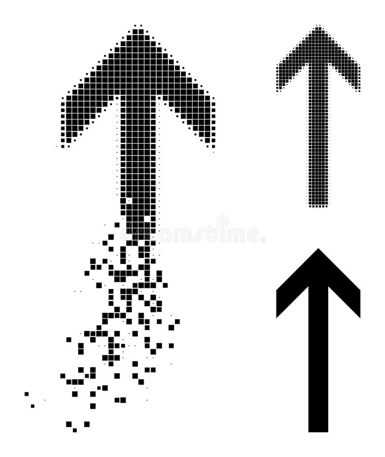 Damaged and Halftone Pixel Arrow Up Glyph Stock Vector - Illustration ...