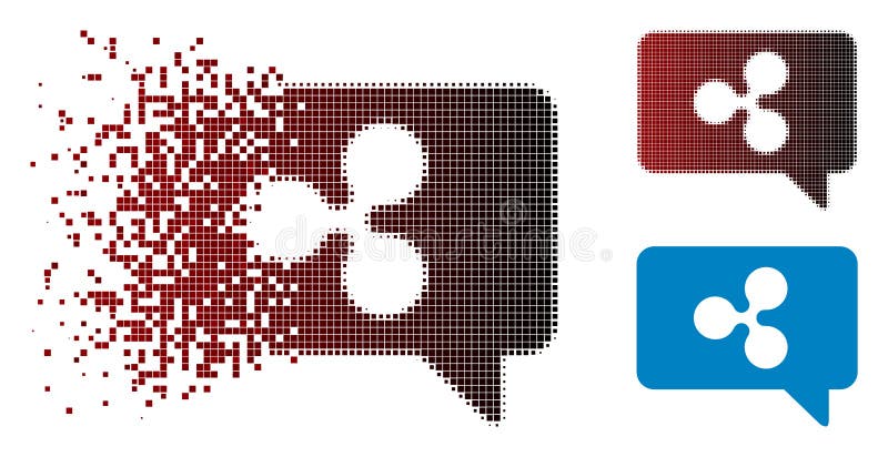 Dissipated Pixelated Halftone Ripple Message Cloud Icon Editorial ...