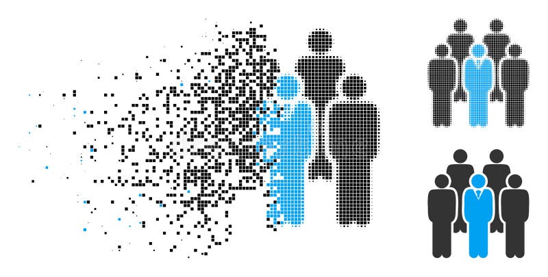 Dissipated Pixelated Halftone Staff Icon Stock Vector - Illustration of ...