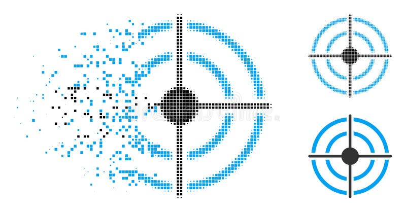 Dissipated Pixelated Halftone Target Icon Stock Vector - Illustration ...