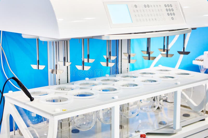 Dissolution system stock image. Image of flask, automated - 248205181