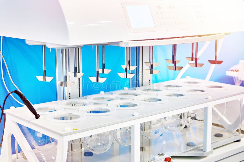 Dissolution System for Laboratory Stock Image - Image of liquid ...