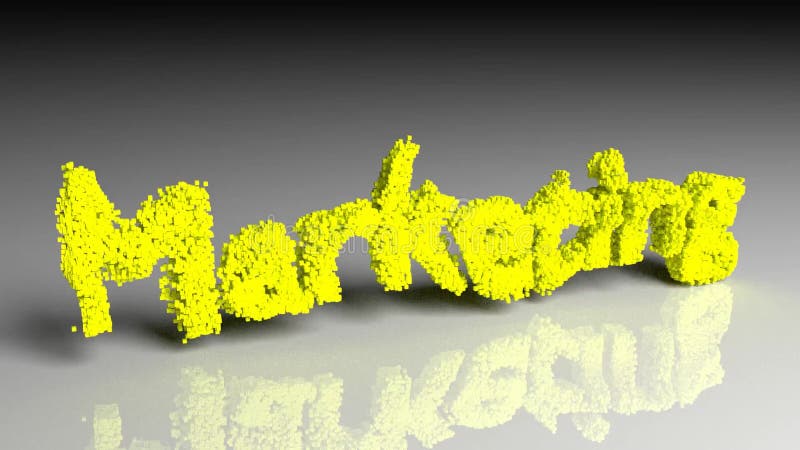 Dissolve Animation of Word Marketing in Yellow Stock Video - Video of ...