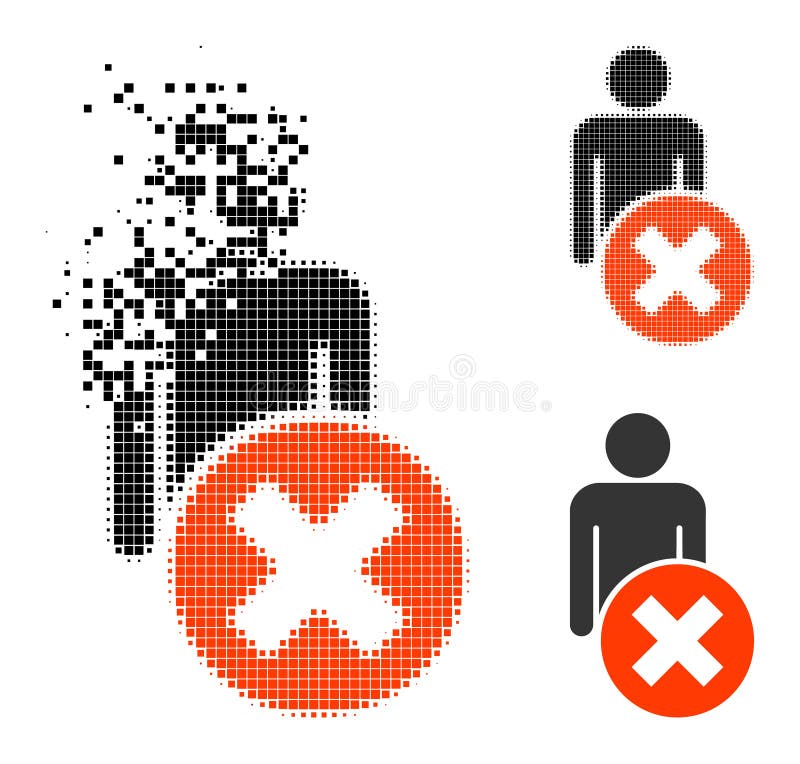 Dissolved Dot Delete Man Glyph with Halftone Version Stock Vector ...
