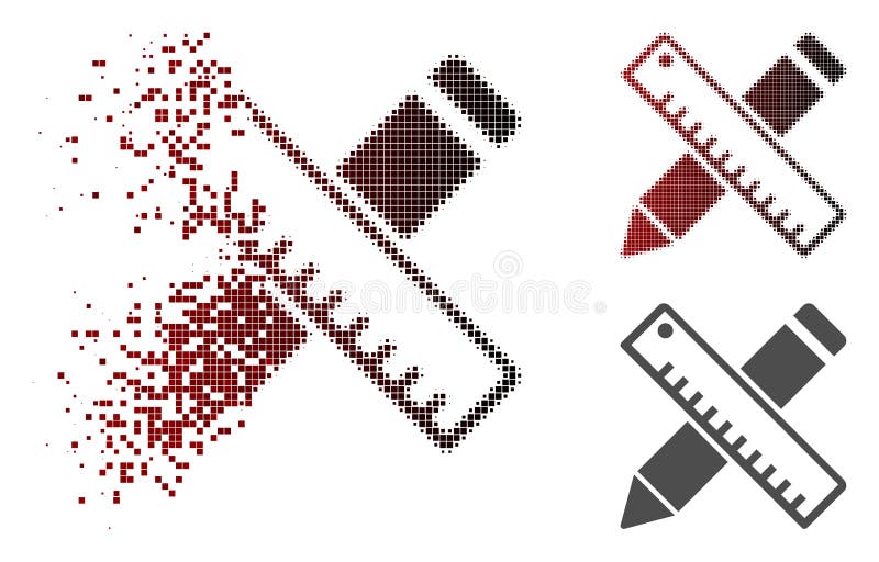 Dissolved Dot Halftone Pen and Ruler Design Tools Icon Stock Vector ...