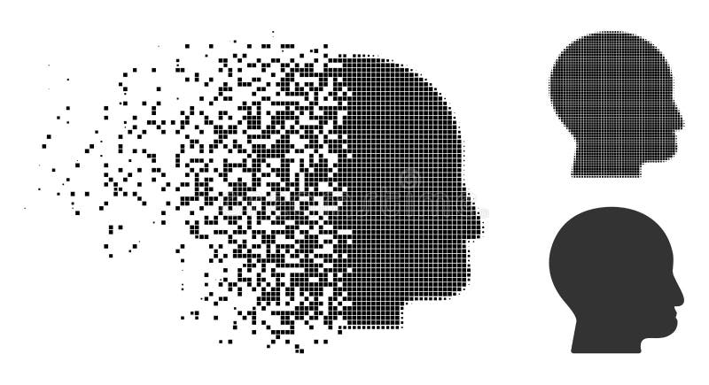 Dissolved Dotted Halftone Bald Head Icon Stock Vector - Illustration of ...