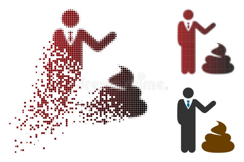 Dissolved Dotted Halftone Manager Show Shit Icon Stock Vector ...