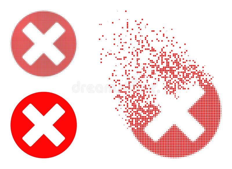 Dissolved Dotted and Original Cancel Sign Icon Stock Vector ...
