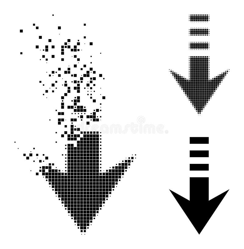 Dissolved and Halftone Dot Send Down Glyph Stock Vector - Illustration ...