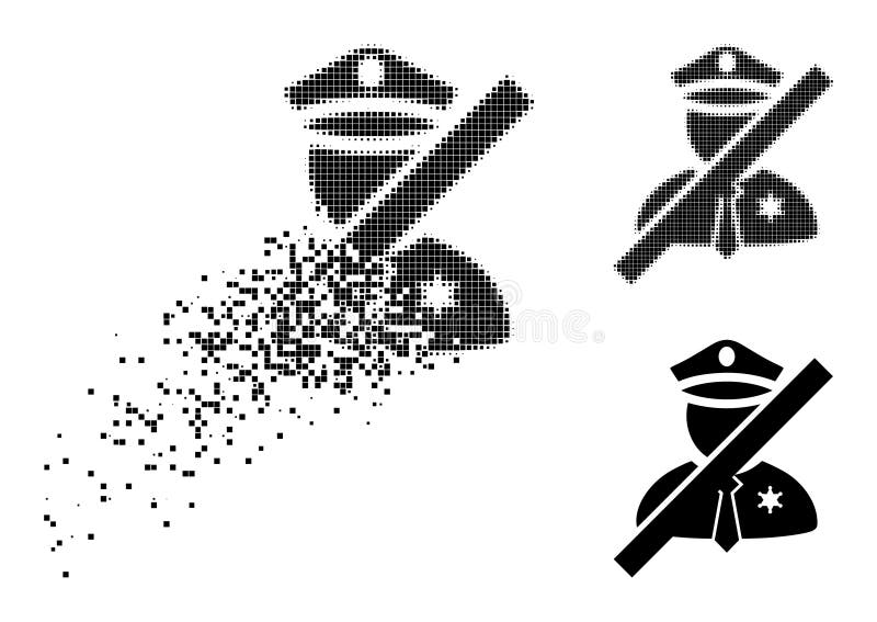 Dissolved and Halftone Dotted Frorbidden Police Man Glyph Stock Vector ...