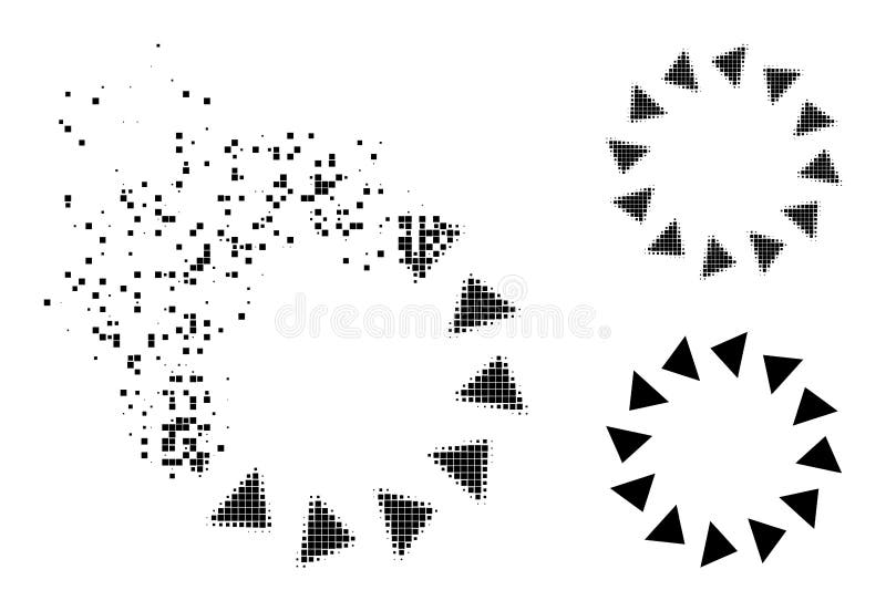 Dissolved and Halftone Pixel Rotate Ccw Glyph Stock Vector ...