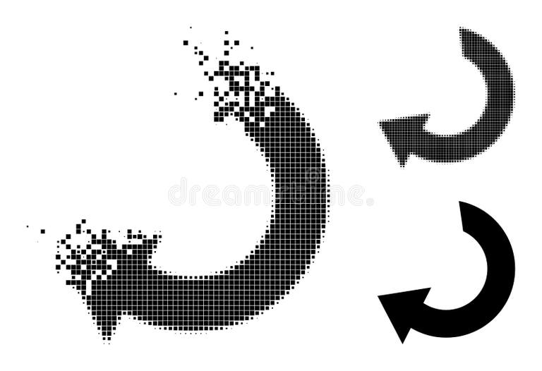 Dissolved and Halftone Pixel Rotate Icon Stock Vector - Illustration of ...