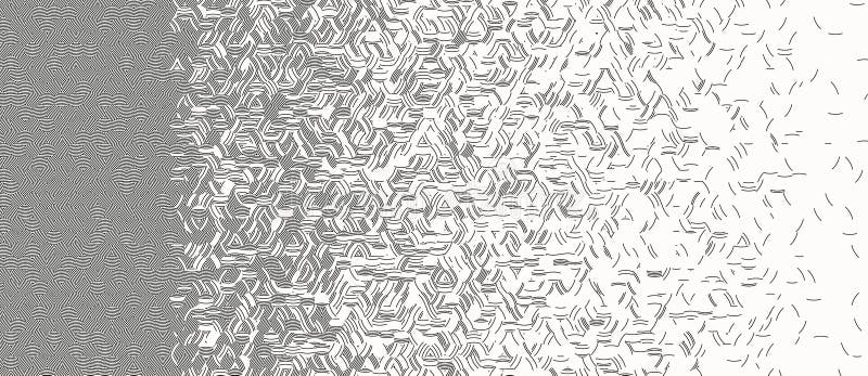 Dissolved Lines in Hexagon Vector with Disintegration Effect. Modern ...
