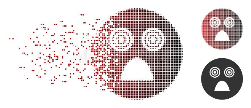 Dissolved Pixel Halftone Crazy Smiley Icon Stock Vector - Illustration ...