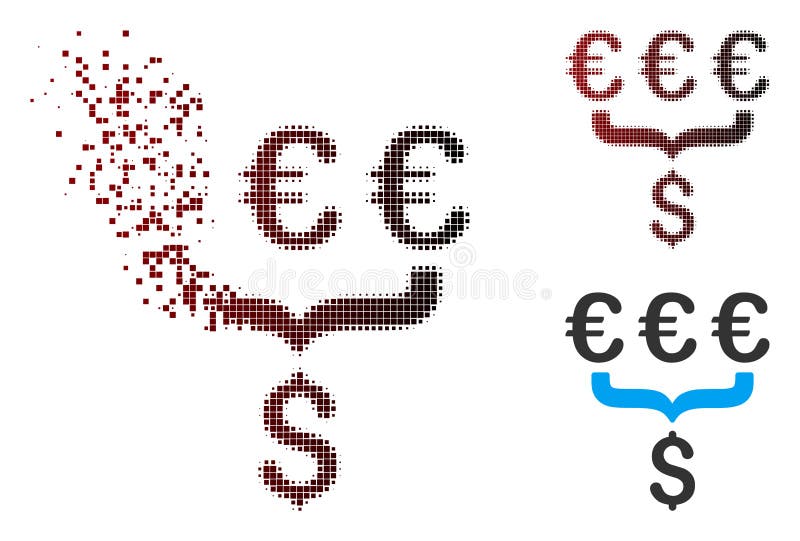 Dissolved Pixel Halftone Euro Dollar Conversion Aggregator Icon Stock ... Dissolved Pixel Halftone Euro Dollar Conversion Aggregator Icon Stock ...