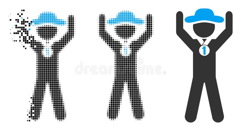Dissolved Pixel Halftone Gentleman Champion Icon Stock Vector ... Dissolved Pixel Halftone Gentleman Champion Icon Stock Vector ...