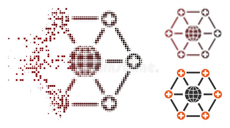 Dissolved Pixel Halftone Global Medical Network Icon Stock Vector ... Dissolved Pixel Halftone Global Medical Network Icon Stock Vector ...