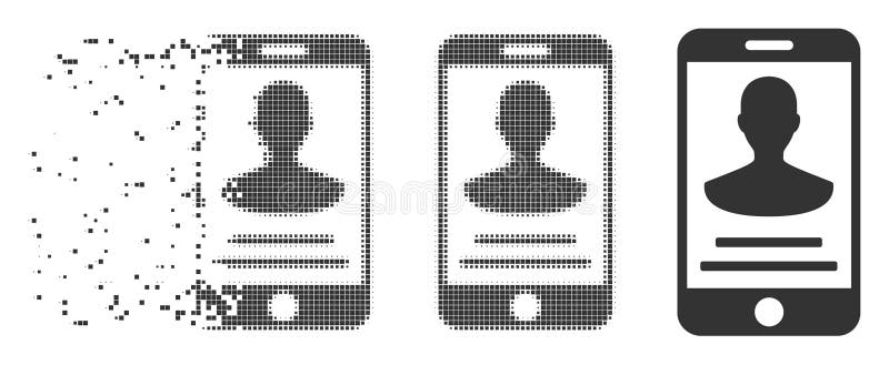 Dissolved Pixel Halftone Mobile Person Details Icon Stock Vector ... Dissolved Pixel Halftone Mobile Person Details Icon Stock Vector ...