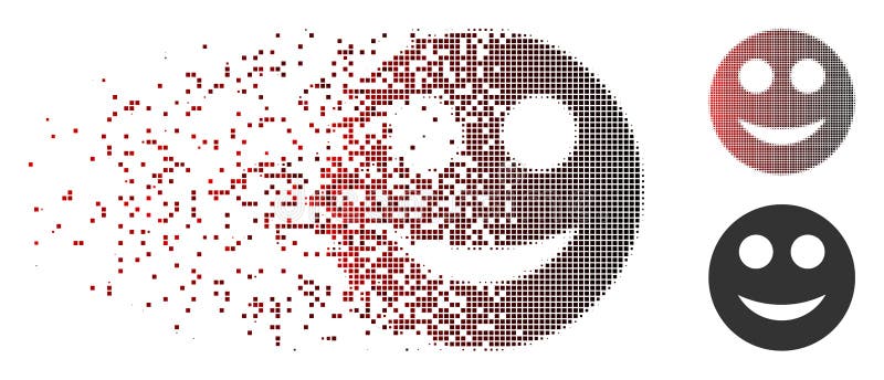 Dissolved Pixel Halftone Positive Smiley Icon Stock Vector ...