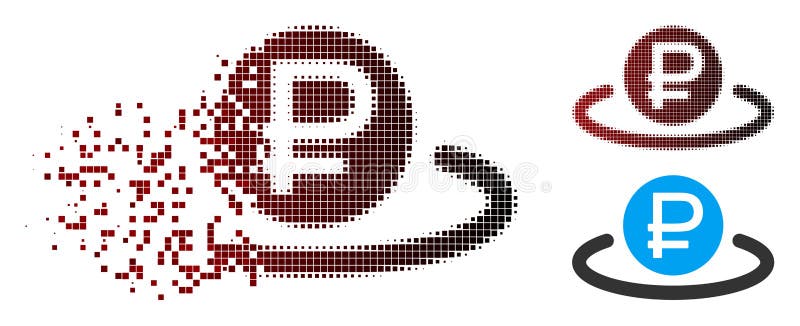 Dissolved Pixel Halftone Rouble Deposit Icon Stock Vector ...