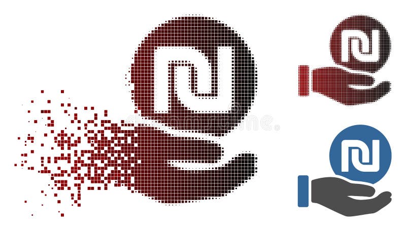 Dissolved Pixel Halftone Shekel Coin Payment Hand Icon Stock Vector ... Dissolved Pixel Halftone Shekel Coin Payment Hand Icon Stock Vector ...