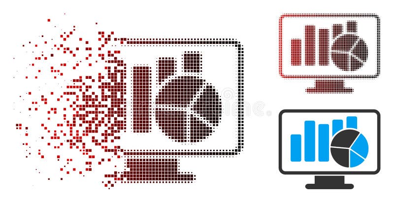 Dissolved Pixel Halftone Statistics Monitoring Icon with Face Stock ... Dissolved Pixel Halftone Statistics Monitoring Icon with Face Stock ...