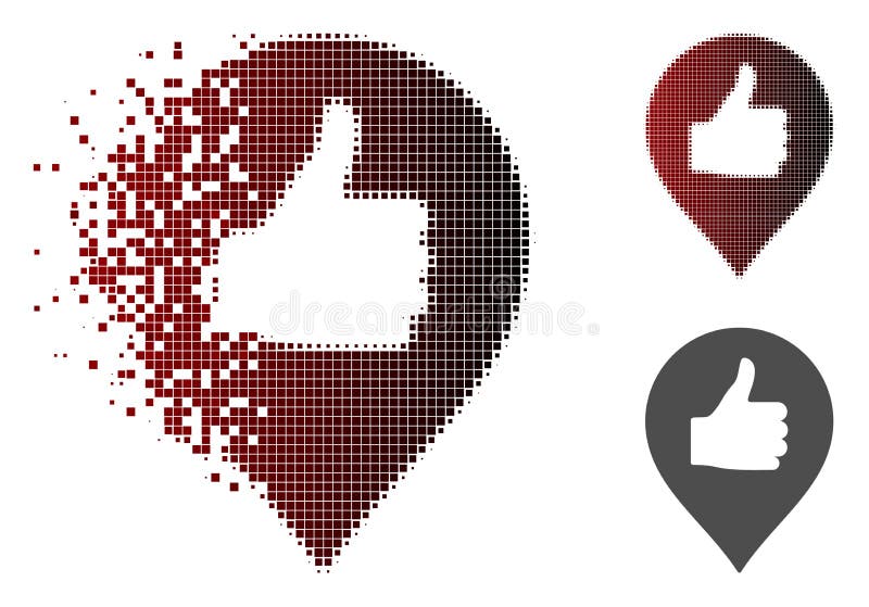 Dissolved Pixel Halftone Thumb Up Map Marker Icon Editorial Photo ... Dissolved Pixel Halftone Thumb Up Map Marker Icon Editorial Photo ...