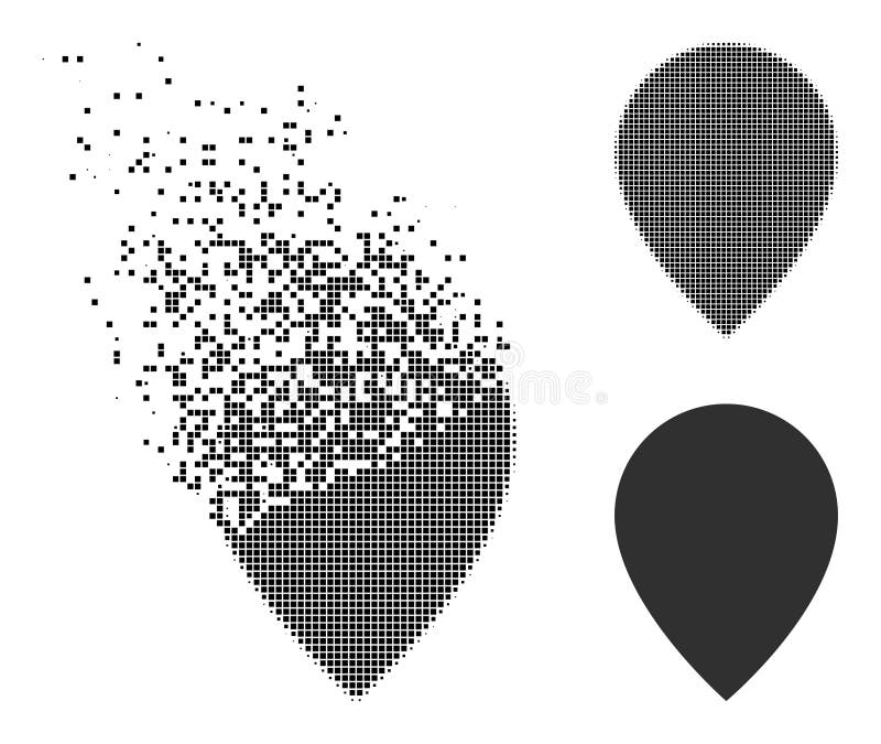 Dissolved Pixel and Original Map Marker Icon Stock Vector ...