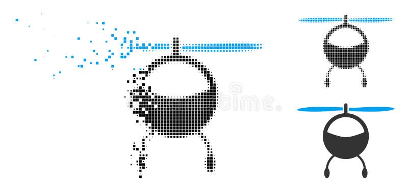 Dissolved Pixelated Halftone Helicopter Icon Stock Vector ...