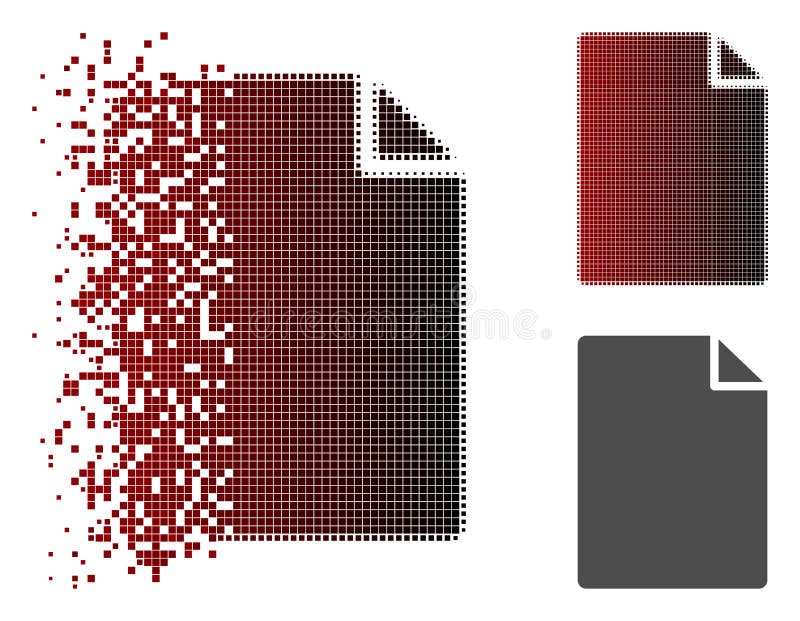 Dissolved Pixelated Halftone New File Icon Stock Vector - Illustration ...
