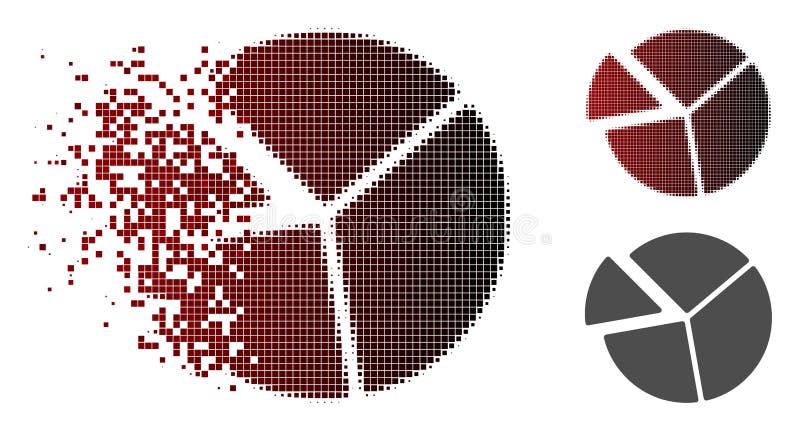 Dissolved Pixelated Halftone Pie Chart Icon Stock Vector - Illustration ...