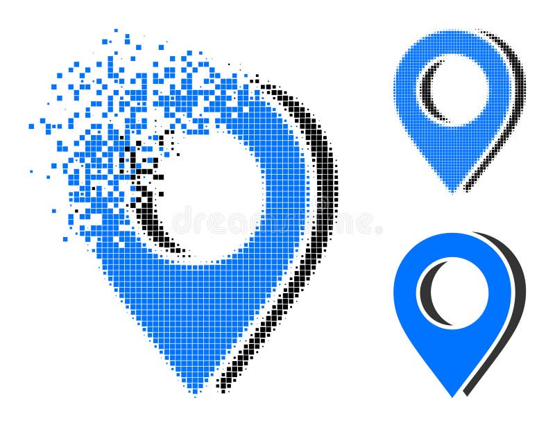 Dissolved Pixelated Map Marker Shadow Icon with Halftone Version Stock ... Dissolved Pixelated Map Marker Shadow Icon with Halftone Version Stock ...