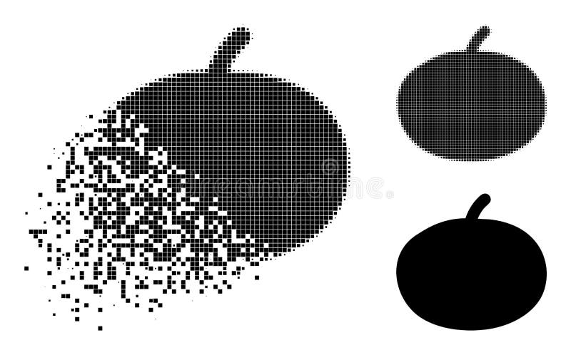 Dissolved Pixelated Pumpkin Icon with Halftone Version Stock Vector ...