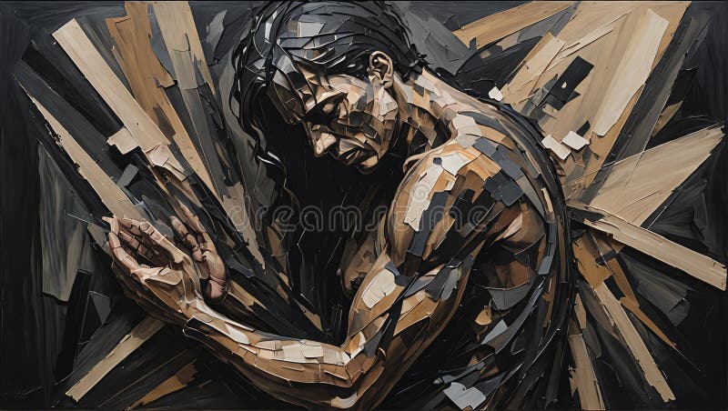 Dissolving in Darkness Abstract Depiction of Melancholy Stock ...