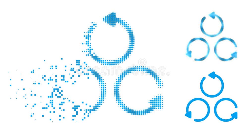 Dissolving Dot Halftone Rotation Icon Stock Vector - Illustration of ...