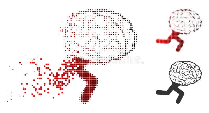 Dissolving Dot Halftone Running Brain Icon Stock Vector - Illustration ... Dissolving Dot Halftone Running Brain Icon Stock Vector - Illustration ...