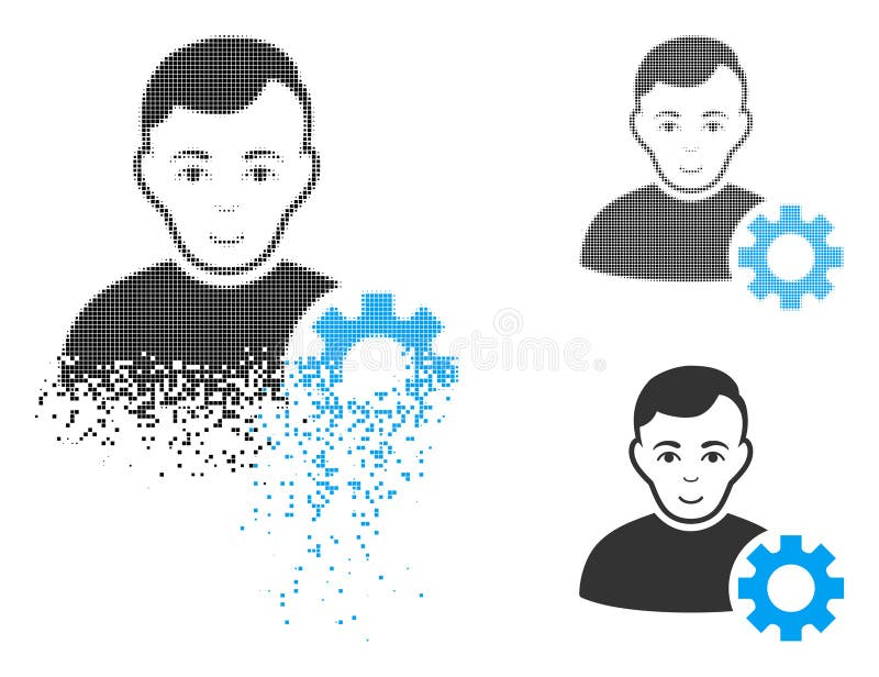 Dissolving Dot Halftone User Options Gear Icon with Face Stock Vector ... Dissolving Dot Halftone User Options Gear Icon with Face Stock Vector ...
