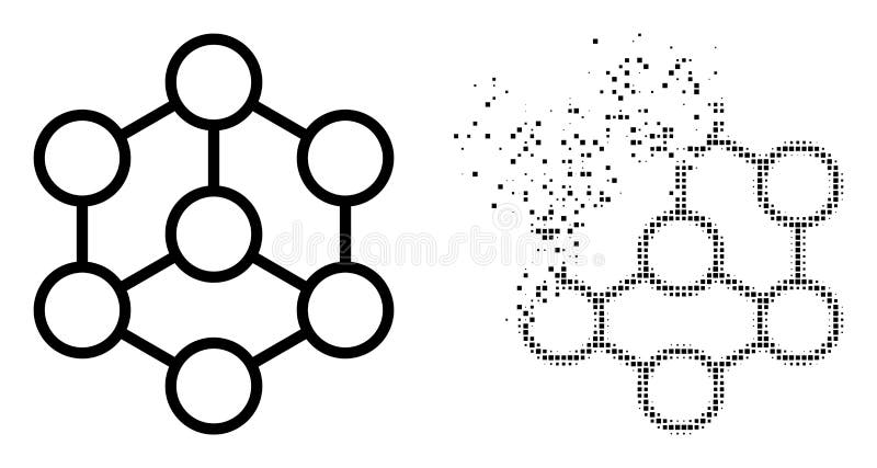Dissolving Dot and Original Blockchain Icon Stock Vector - Illustration ...