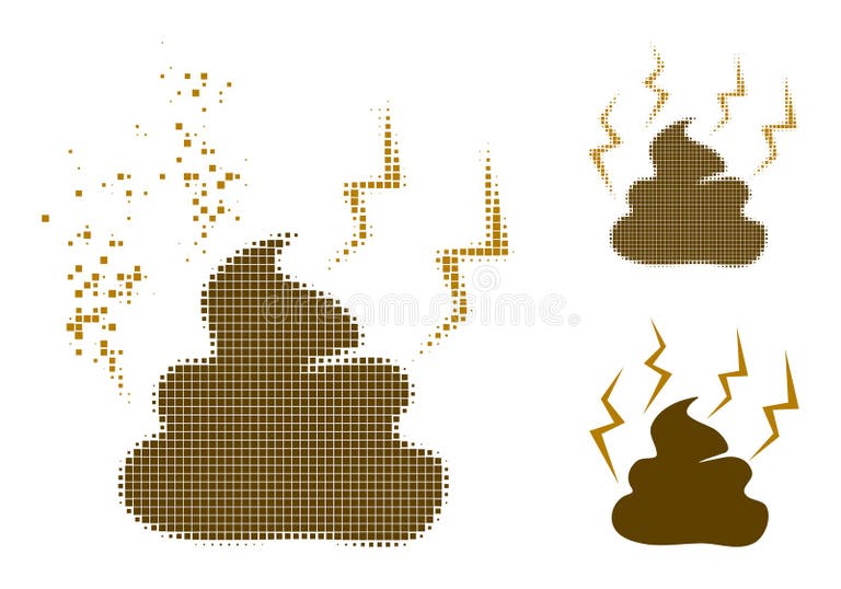 Burst Pixelated Fetid Shit Glyph with Halftone Version Stock Vector ...