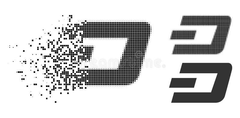Dissolving Dotted Halftone Dash Currency Icon Stock Vector ...