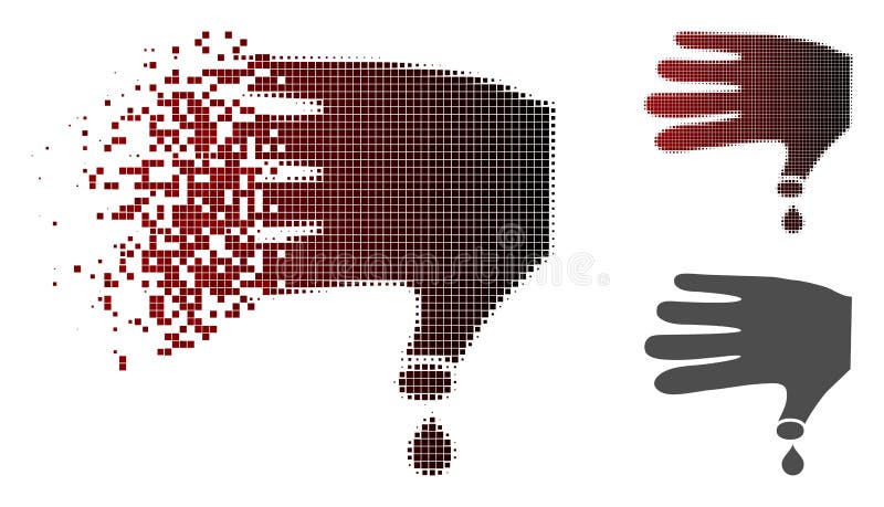 Dissolving Dotted Halftone Hand Wound Icon Stock Vector - Illustration ...